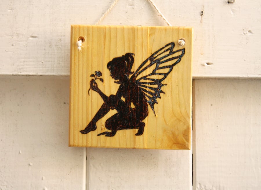 Wooden Fairy Silhouette Sign - Folksy