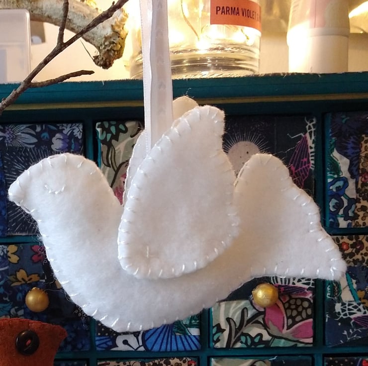 Peaceful Dove Hanging Felt Decoration Kit - Folksy