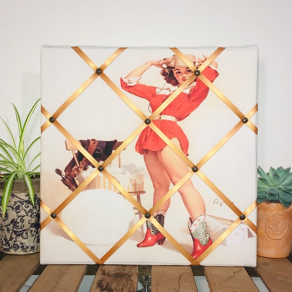 1950s Gil Elvgren vintage pin-up girl fabric no... - Folksy