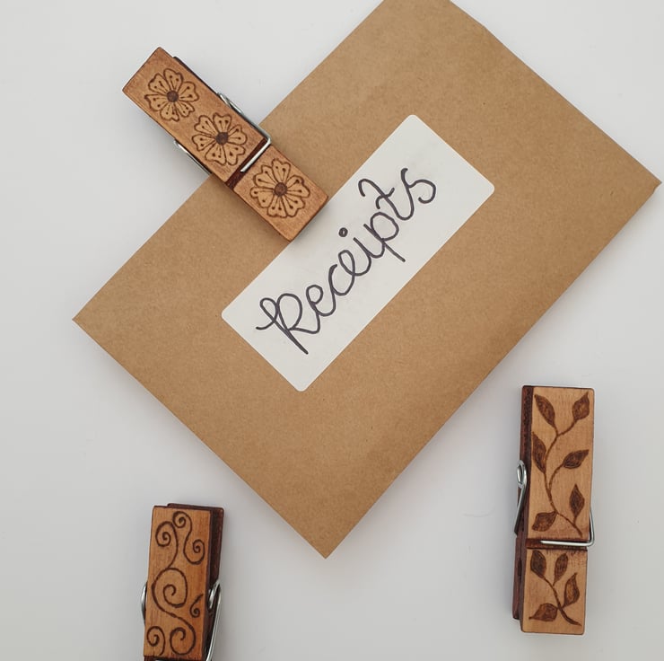 Peg fridge magnets wood burned pattern set of 3 - Folksy