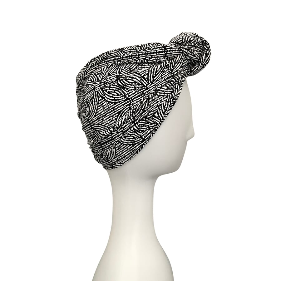 Retro Hair Turban Hat, Front Knot Turban, Lined... - Folksy
