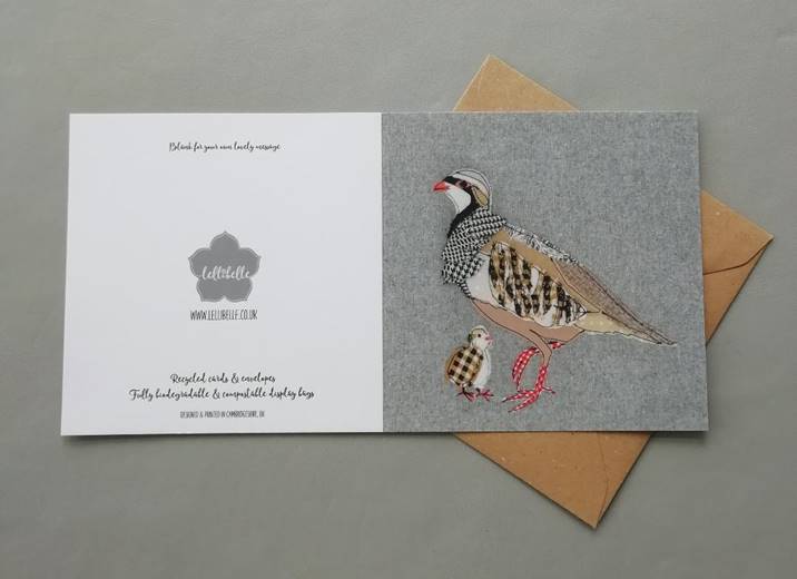 Red-legged Partridge card - Folksy