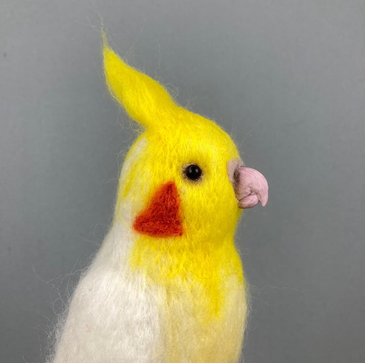 White needle felted cockatiel - Folksy