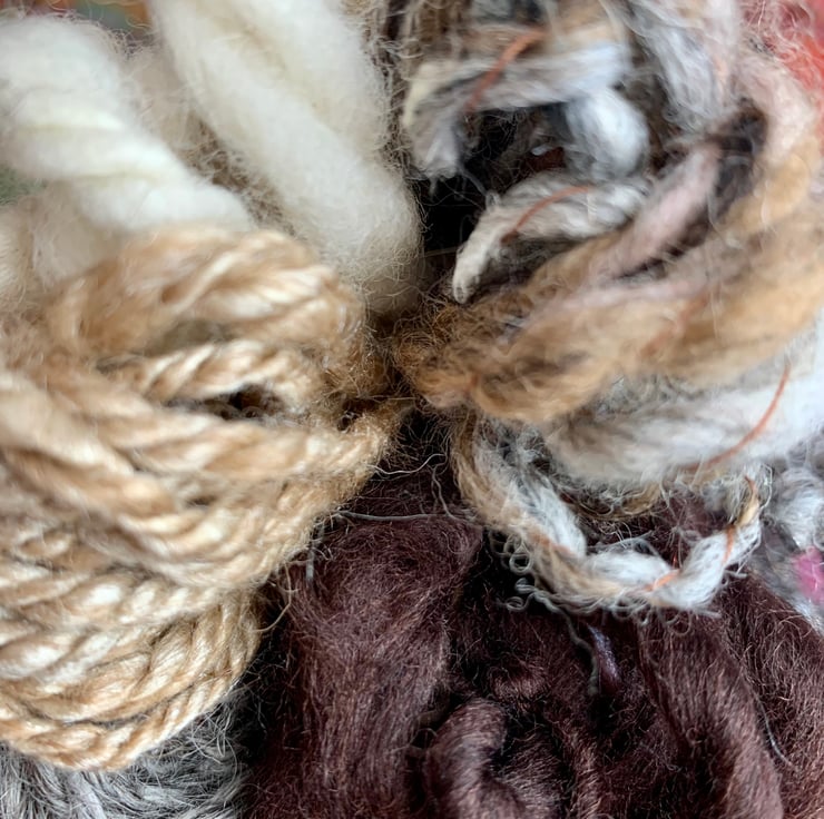 Hand spun bundle of yarns. Wool, crafts, weaving. - Folksy