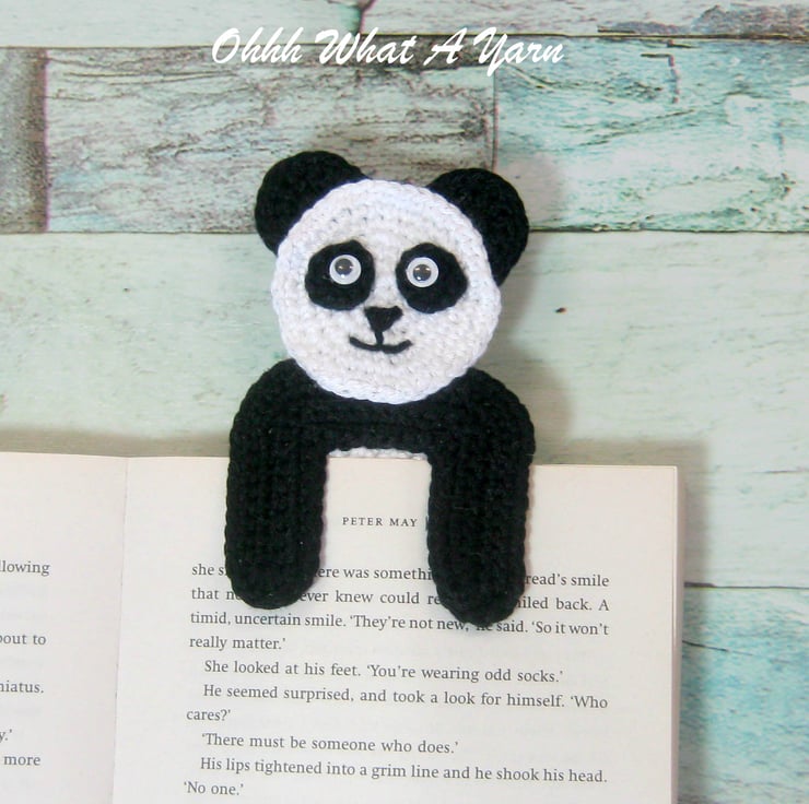 Crochet panda bookmark. Panda page keeper, pand... - Folksy
