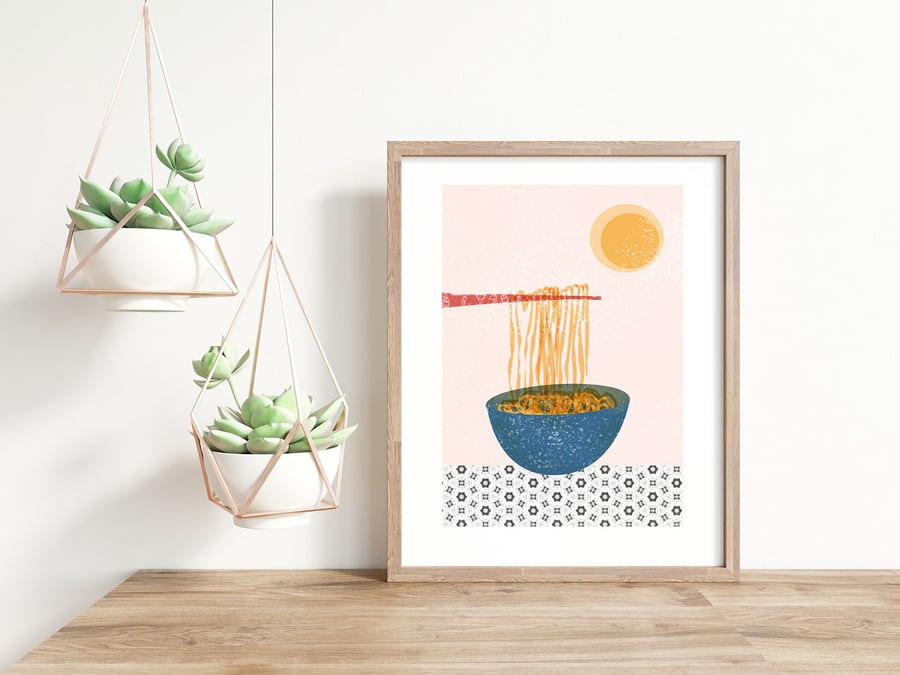 Noodles! Kitchen Art Print - Wall Art Unframed ... - Folksy