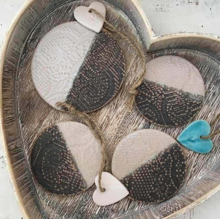 Bespoke ceramic coasters, tea pot stand, handma... - Folksy