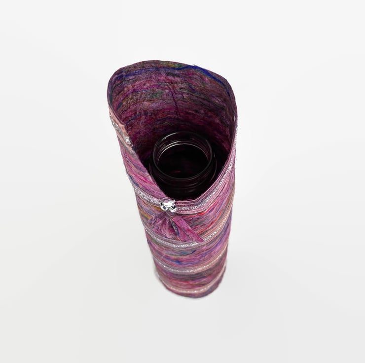 Handmade silk paper pink spiral vase - Folksy