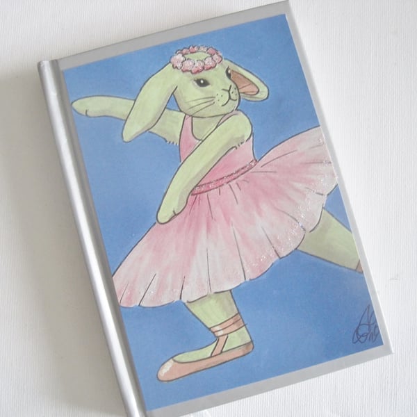 Notebook Ballet Dancing Bunny Rabbit in Pink Tutu - Folksy