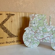 Map tractor, wooden tractor map gift, wooden ma... - Folksy