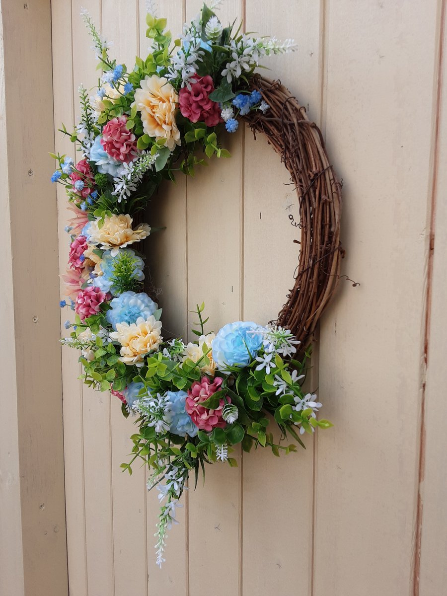 Posie. Half covered wreath 46cm. Door wall tabl... - Folksy