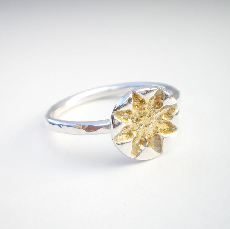 Snowflakes Silver and Gold Ring - Folksy