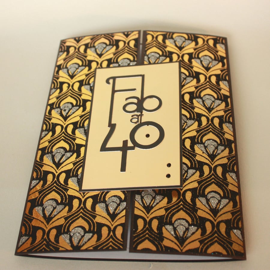 Art Deco style 40th Birthday card - Folksy