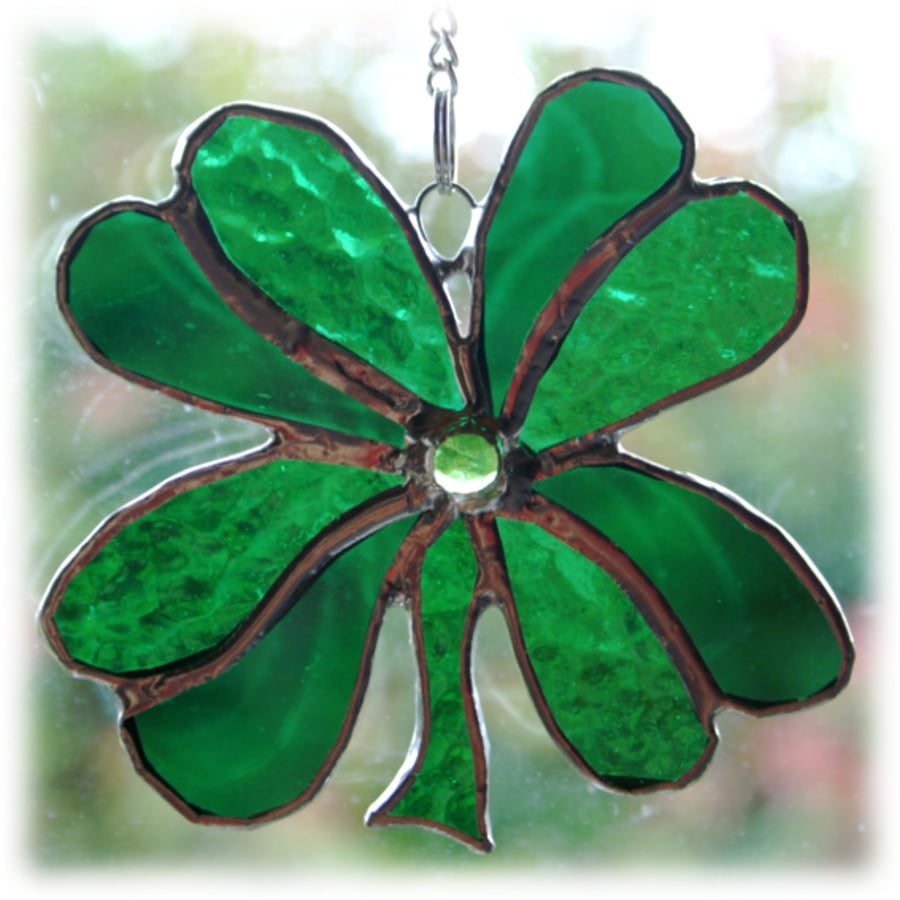 Clover 4 leaf Suncatcher Stained Glass Lucky - Folksy