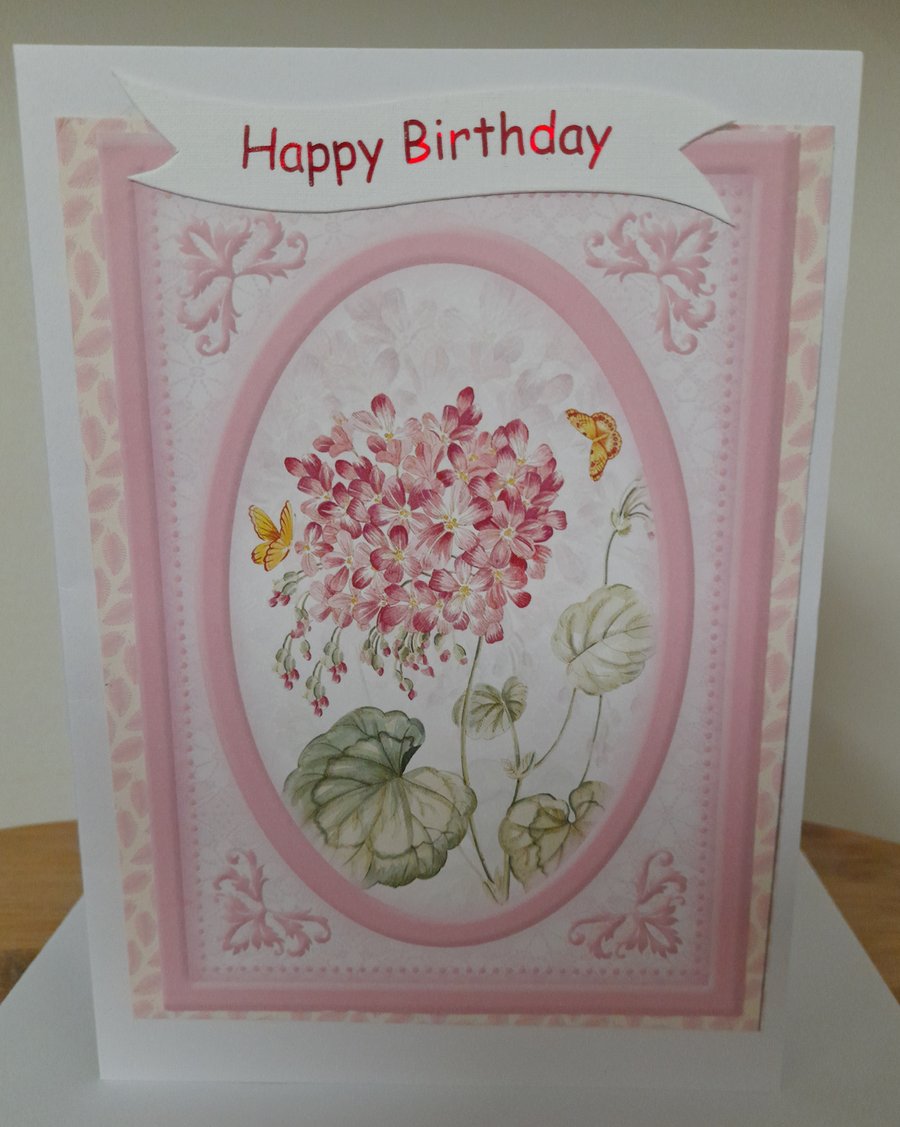 HANDMADE FLORAL HAPPY BIRTHDAY CARD. - Folksy
