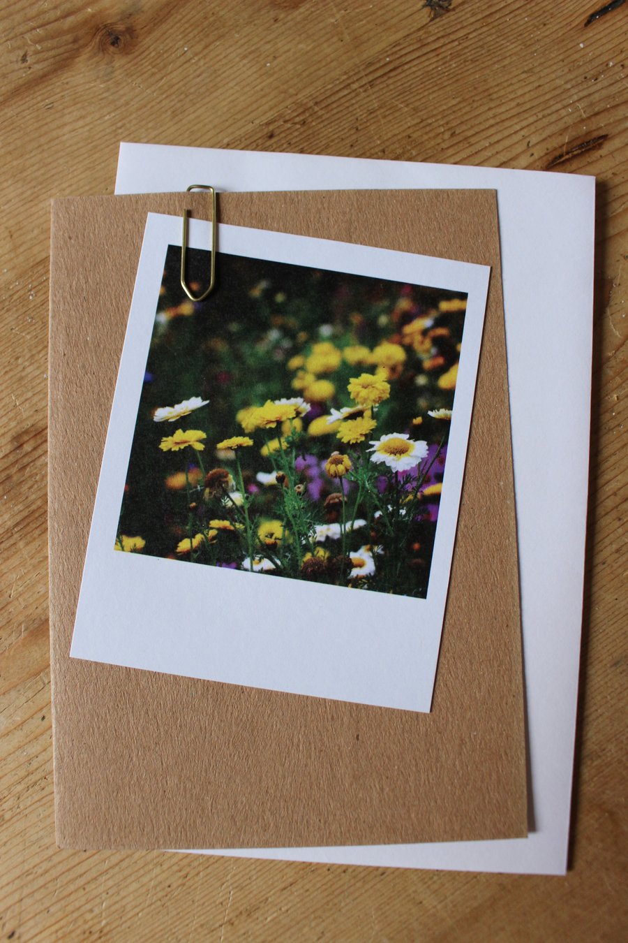 “Polaroid” style photo card: flowers - Folksy