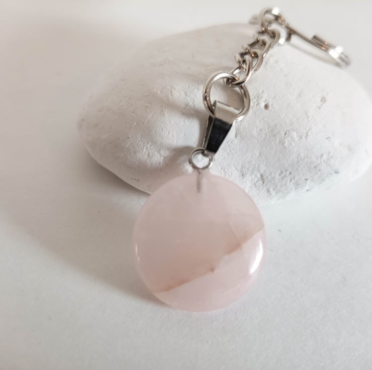 Pink Gemstone Pendant Keyring - Folksy