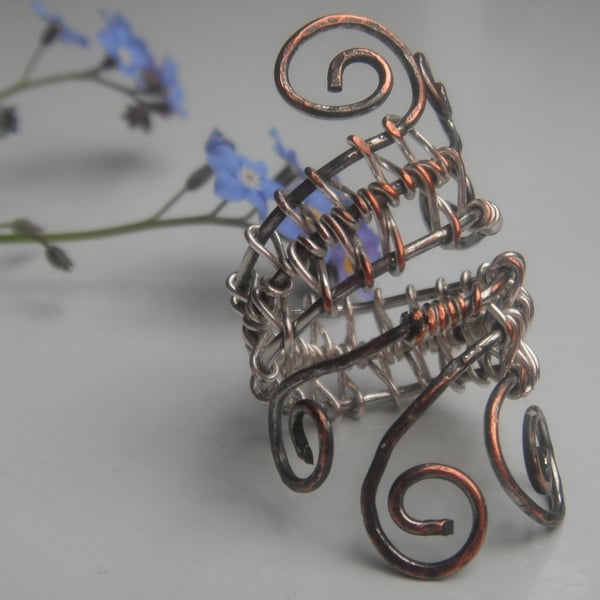 Fancy Celtic Triple Wire Wrap Ring - Distressed... - Folksy