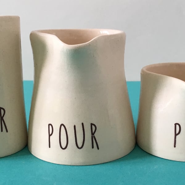 3 Ceramic jugs, Milk Jug. Pourer. Custard jug. ... - Folksy