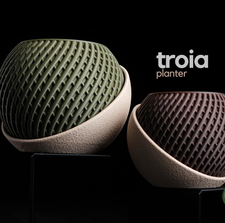 Troia Modern Minimalist Planter - Geometric 3D ... - Folksy