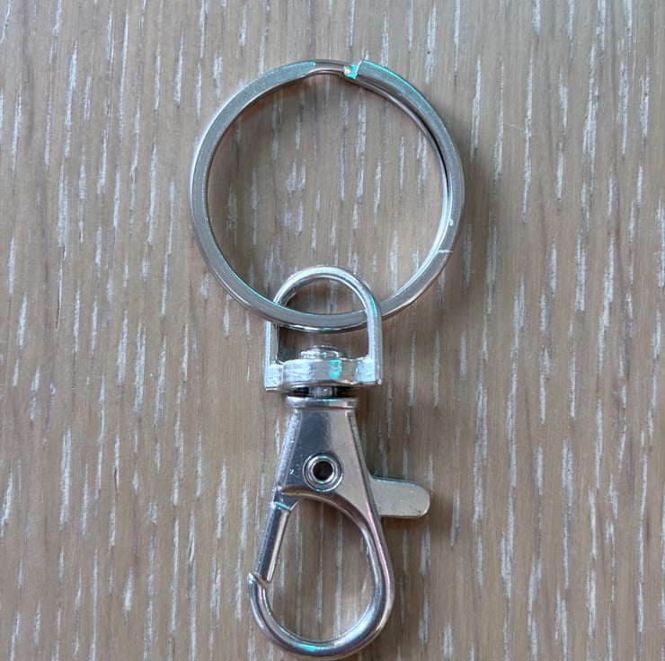 Split key ring & swivel hooks in chrome, 5pack - Folksy