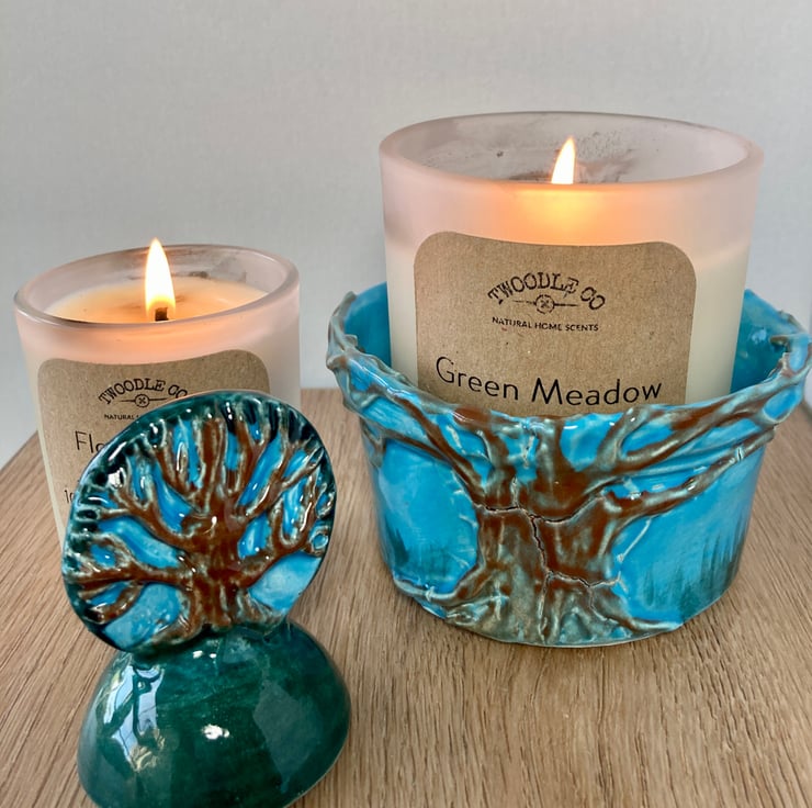 Tree of Life candle holder & snuffer set - Folksy
