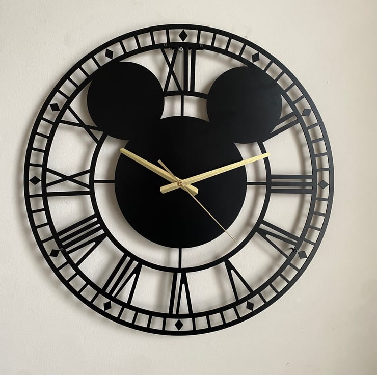 Steel Metal Wall Clock Mickey Mouse Disney Fan ... - Folksy
