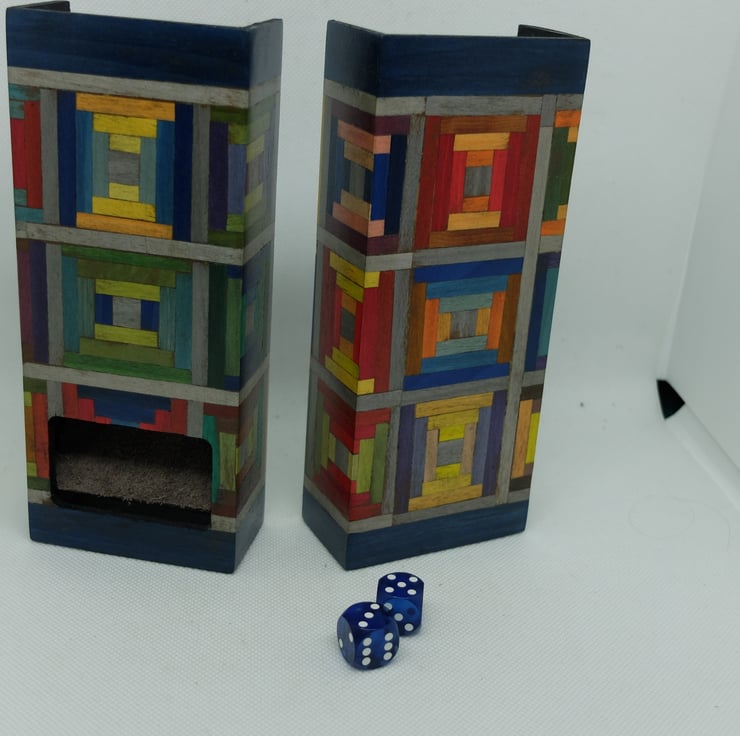 Hand veneered large Baffle box, Log Cabin Patch... - Folksy