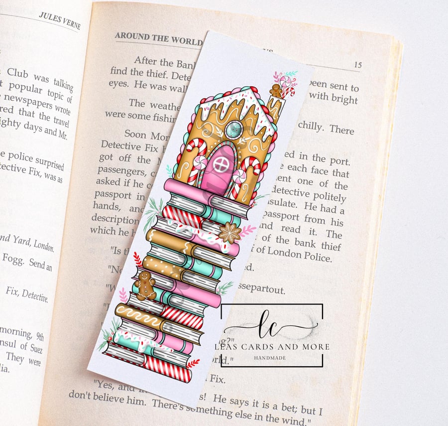Handmade Gingerbread House Christmas Bookmark - Folksy