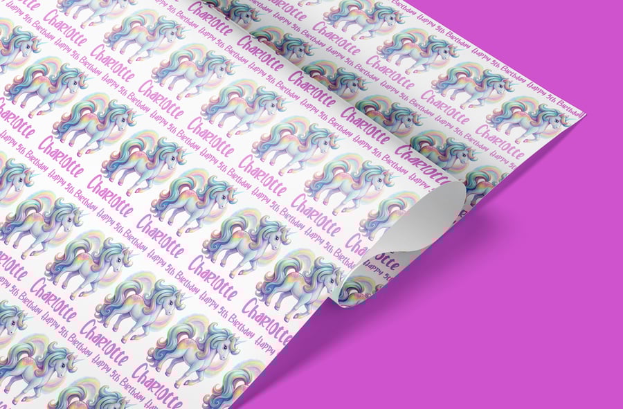 Personalised Unicorn wrapping paper - Folksy
