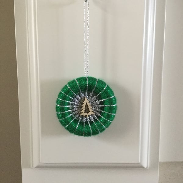 Dorset Button Christmas Tree Decoration in Green - Folksy