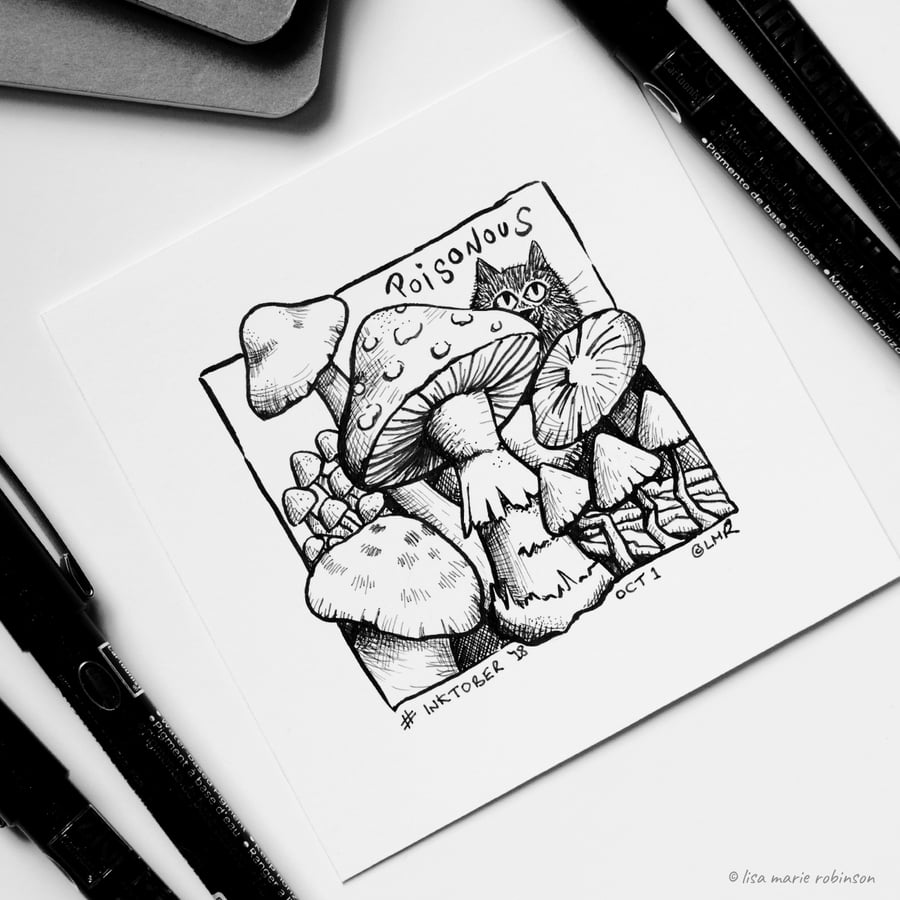 Poisonous - Day 1 Inktober 2018 - Mini Cat &... - Folksy
