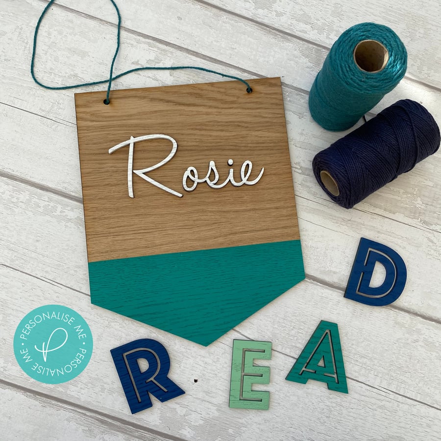 Childrens Name Flag - Kids Bedroom Sign - Folksy