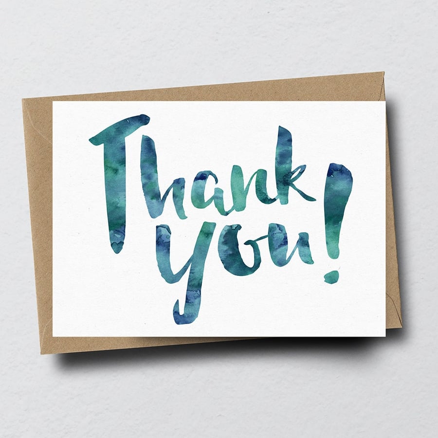Thank You Greeting Card - Folksy