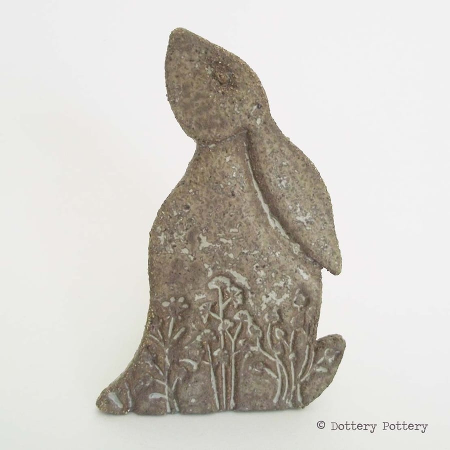 Ceramic Moon Gazing Hare Pottery Hare decoratio... - Folksy