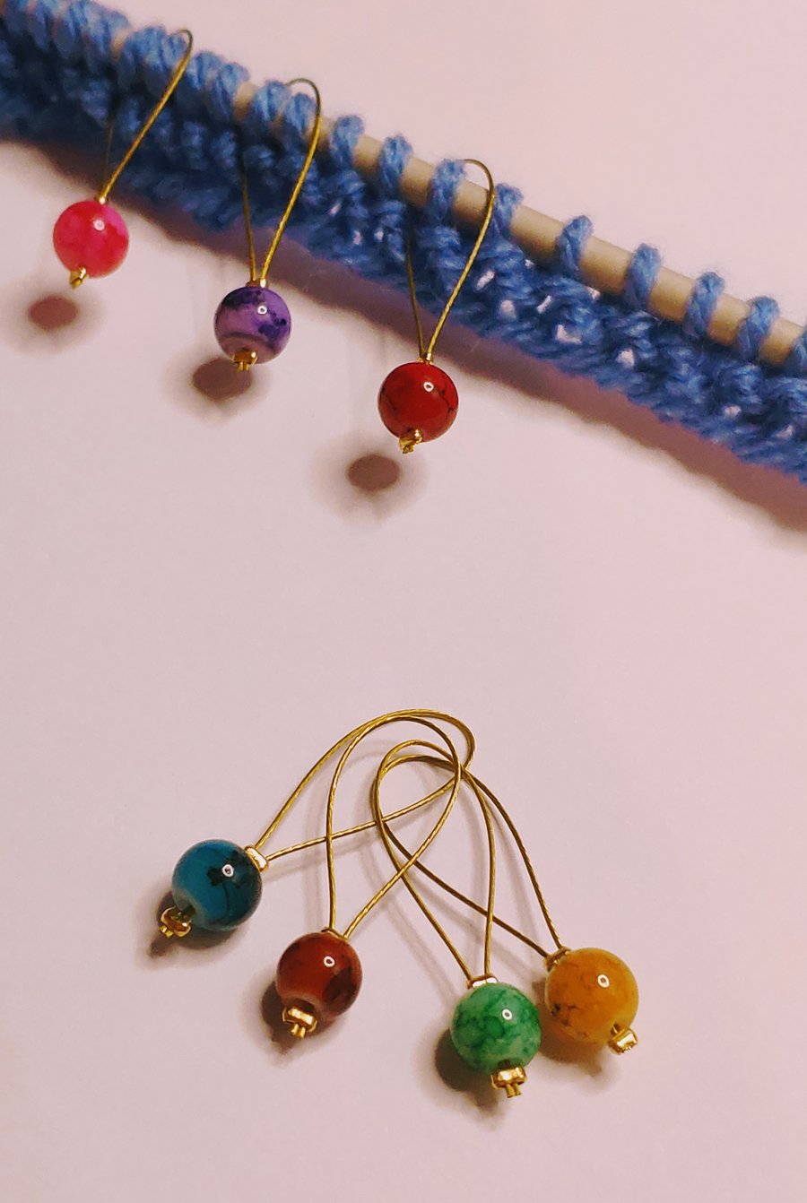 Beaded stitch markers set of 10 - Folksy