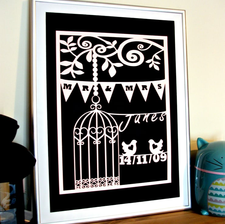 Personalised Wedding Papercut Paper Cut - Beaut... - Folksy