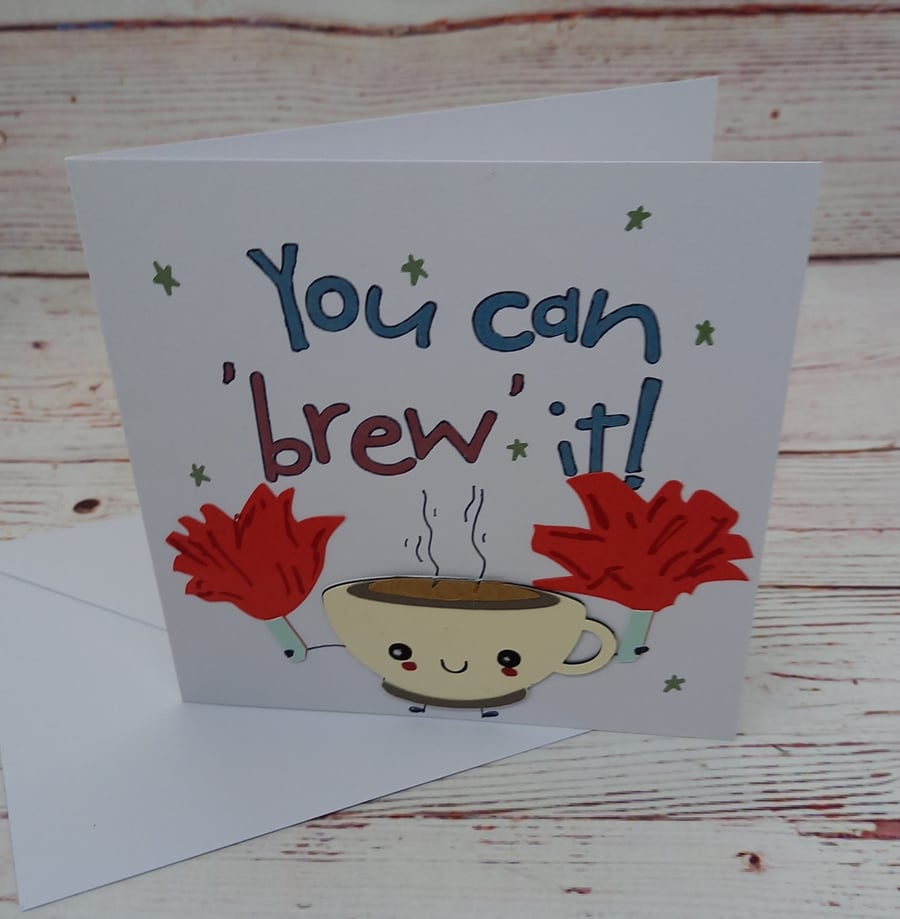 Good Luck Card- 'You Can 'Brew' It, tea-lovers ... - Folksy