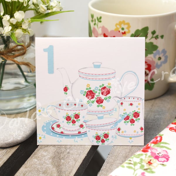 Tea Party Double Sided Table Numbers 1- 12 - Folksy