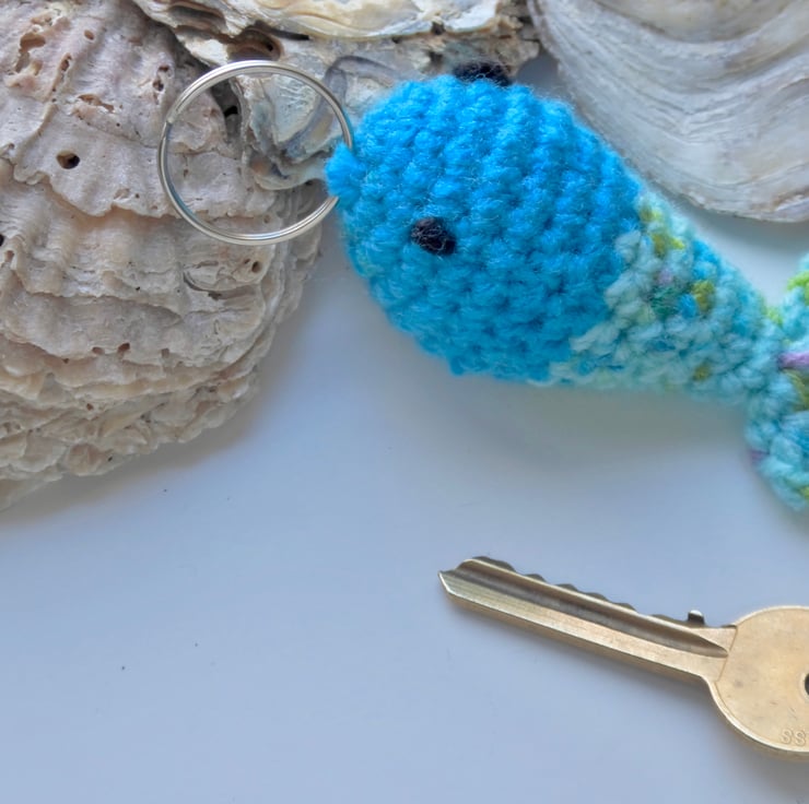Fish keyring, crochet fish, crochet keyring - Folksy