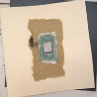 Handmade ceramic Gift card, one off, blank gree... - Folksy