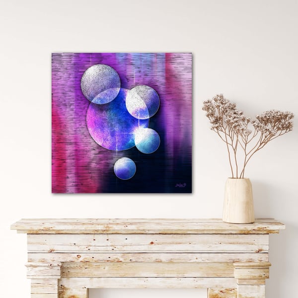Abstract Art Circles 2 Poster, square unframed ... - Folksy