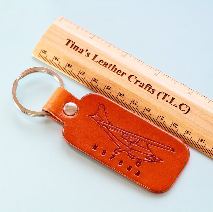 Personalised Hand-Carved Cessna Leather Keyring... - Folksy