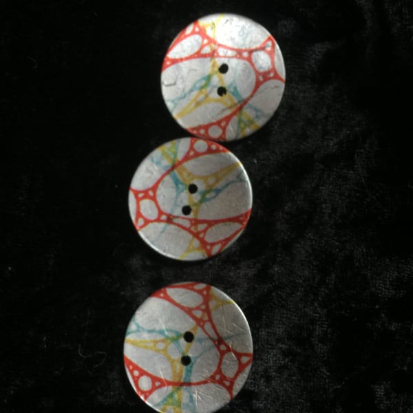 Silver Coconut Italian Button - Folksy