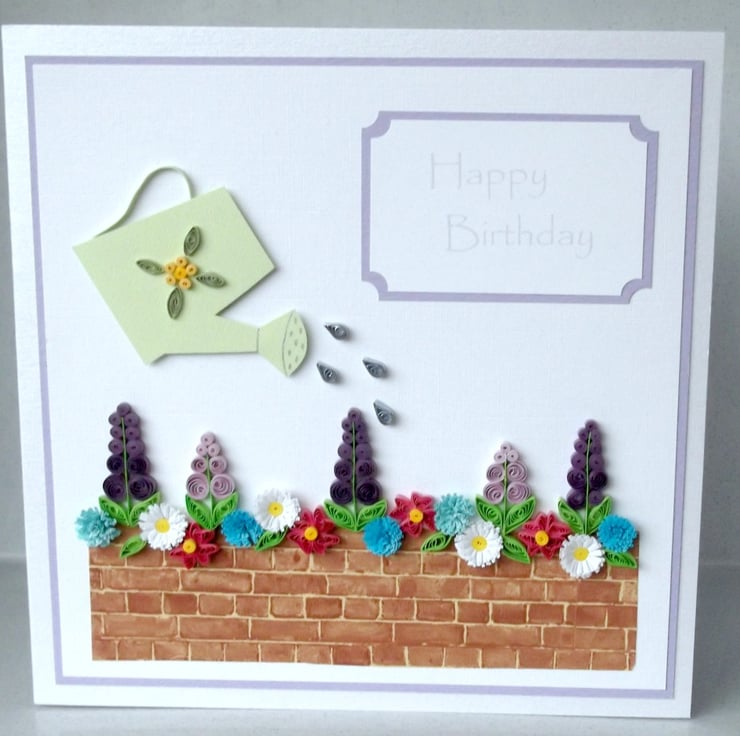 Quilled birthday card - handmade, personalised - Folksy