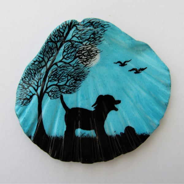 Dog Painting on Seashell, Unique Gift, Labrador... - Folksy