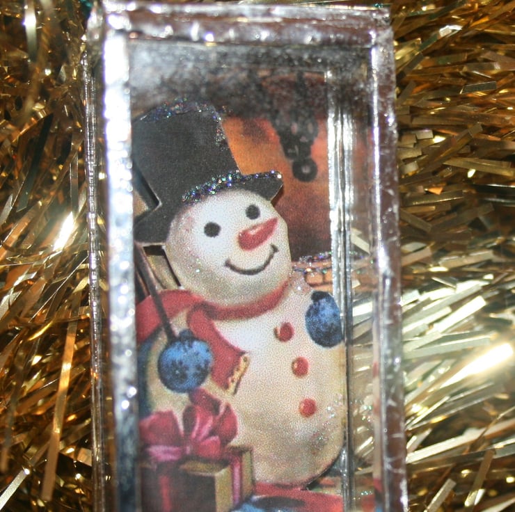 Glass 3D Snowman Christmas tree decoration - Folksy