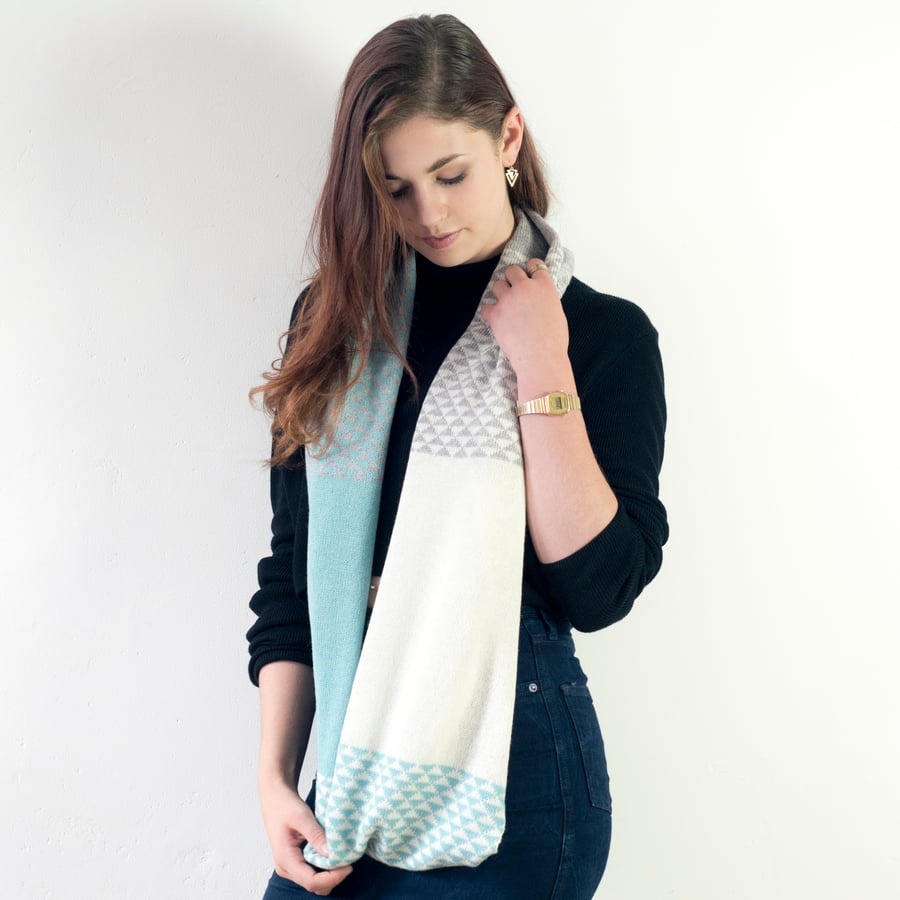 Seafoam Triangle Wrap Snood - Folksy