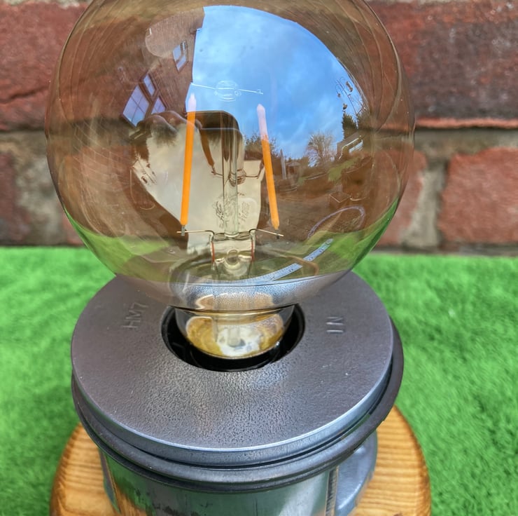 Decorative Table Lamp, Upcycled 400cc Quad Piston - Folksy