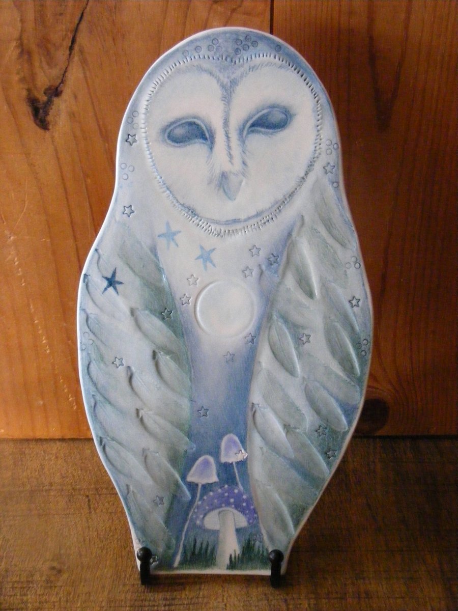 Ceramic Owl Wall Decoration - Folksy
